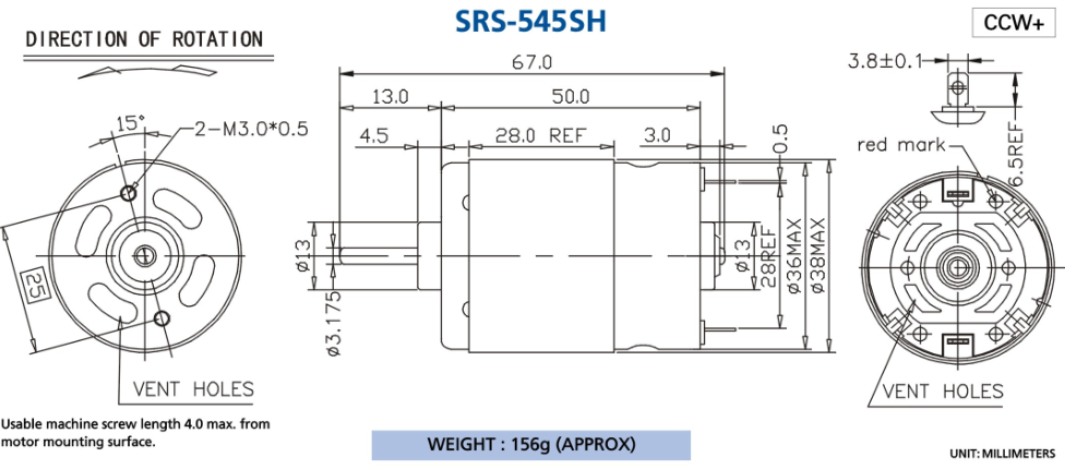 RS-545 Dc Motor -NINGBO LEISON MOTOR CO LTD